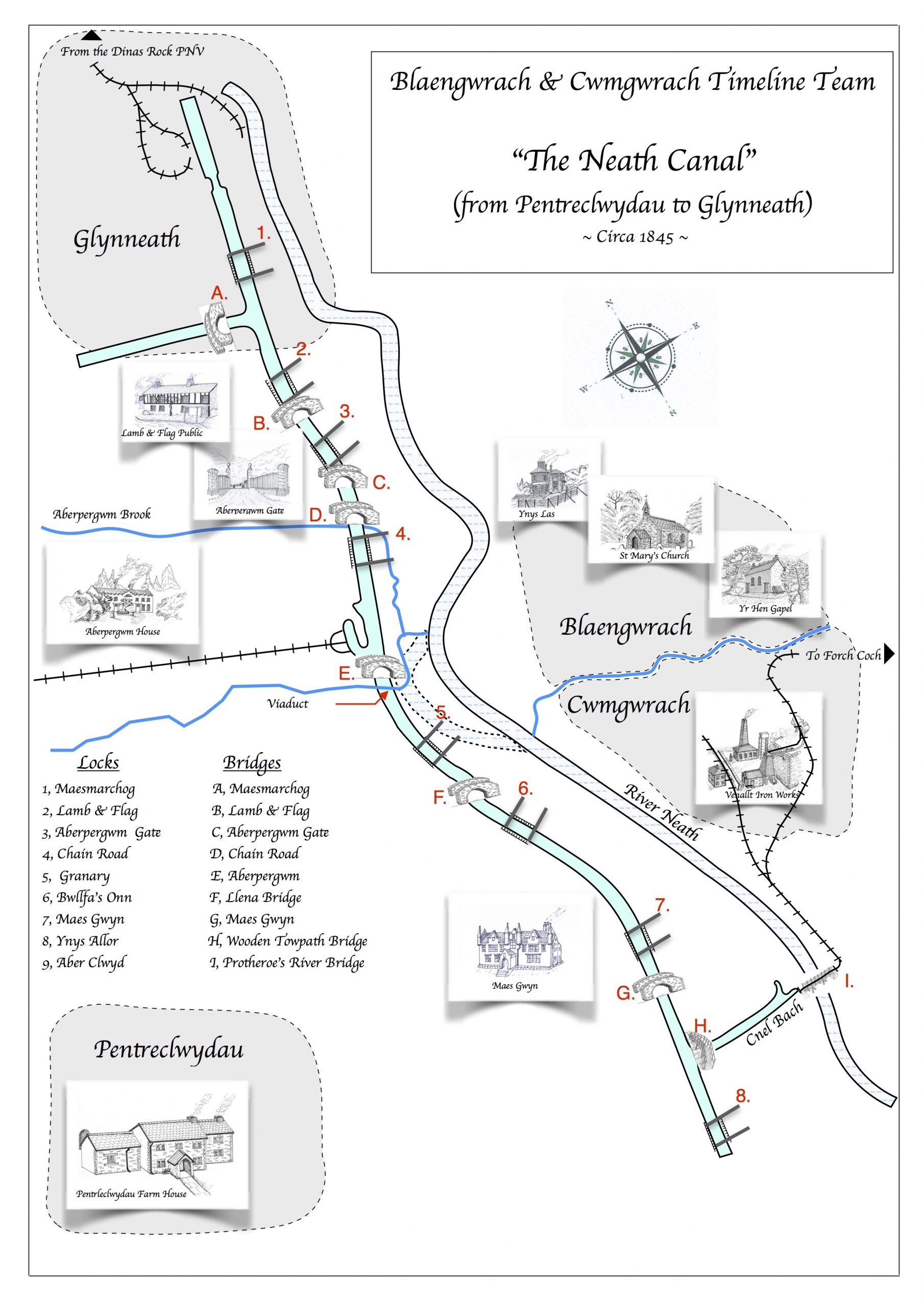 Schematic Map of the Neath Canal - Blaengwrach and Cwmgwrach Timeline ...